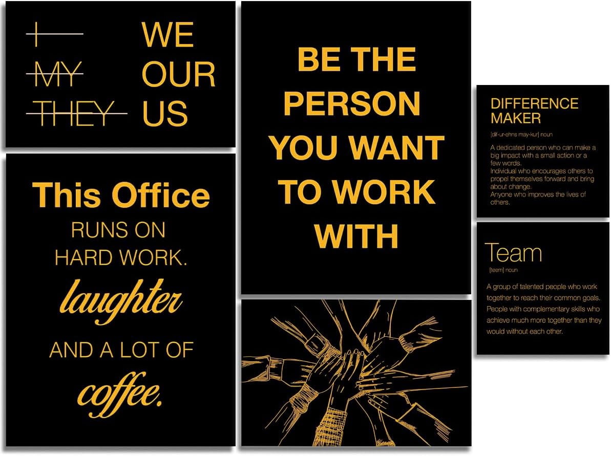 ANHXN Office Wall Decoration, Teamwork Wall Art in the Workplace ...