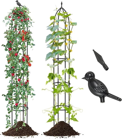 ANHXN Plant Cages and Supports,Tall Adjustable Tomato Cage w/Clips ...