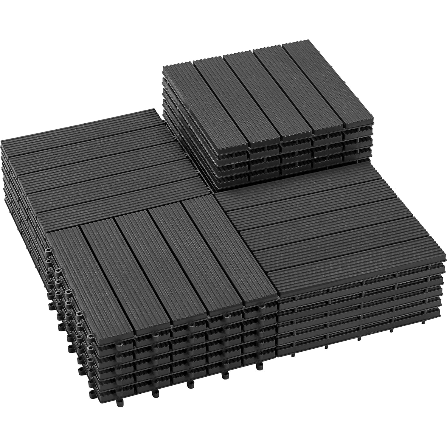 ANHXN Plastic Interlocking Patio Deck Tiles - Waterproof Indoor Outdoor ...