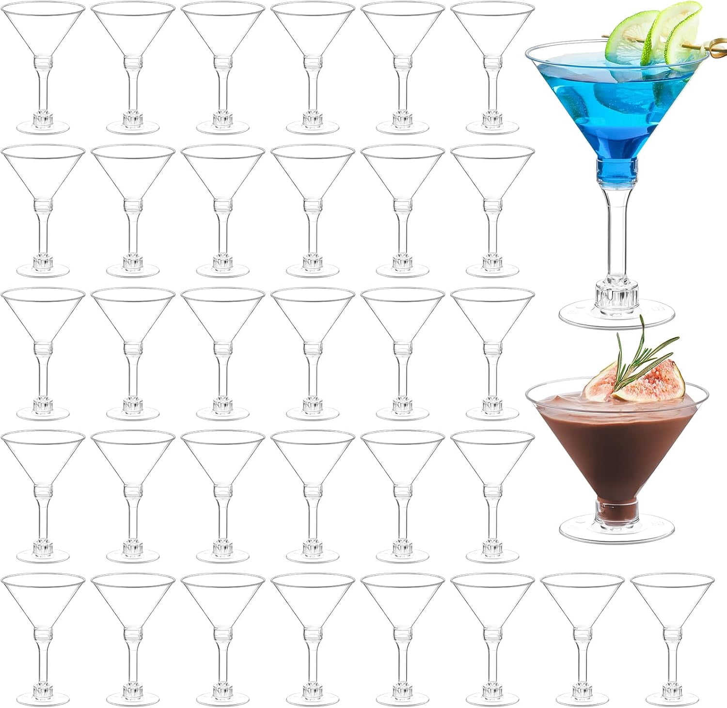 ANHXN Plastic Martini Glasses Disposable Tall Mini Cocktail Cups ...