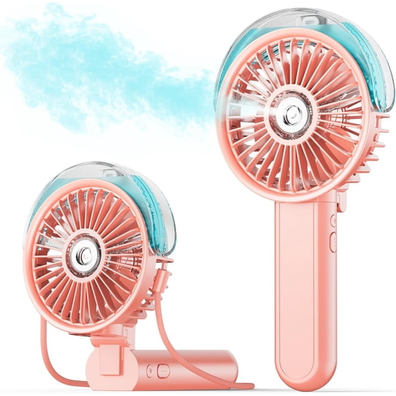 ANHXN Portable Misting Fan - 180° Foldable Handheld Personal Fan with ...