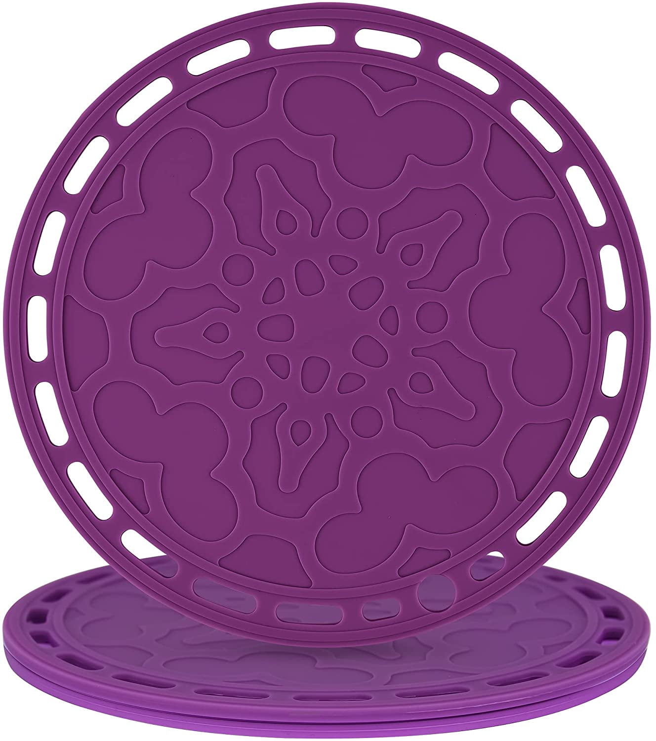 ANHXN Silicone Trivet Mat Big Round Silicone Pot Holder Hot Pads and ...