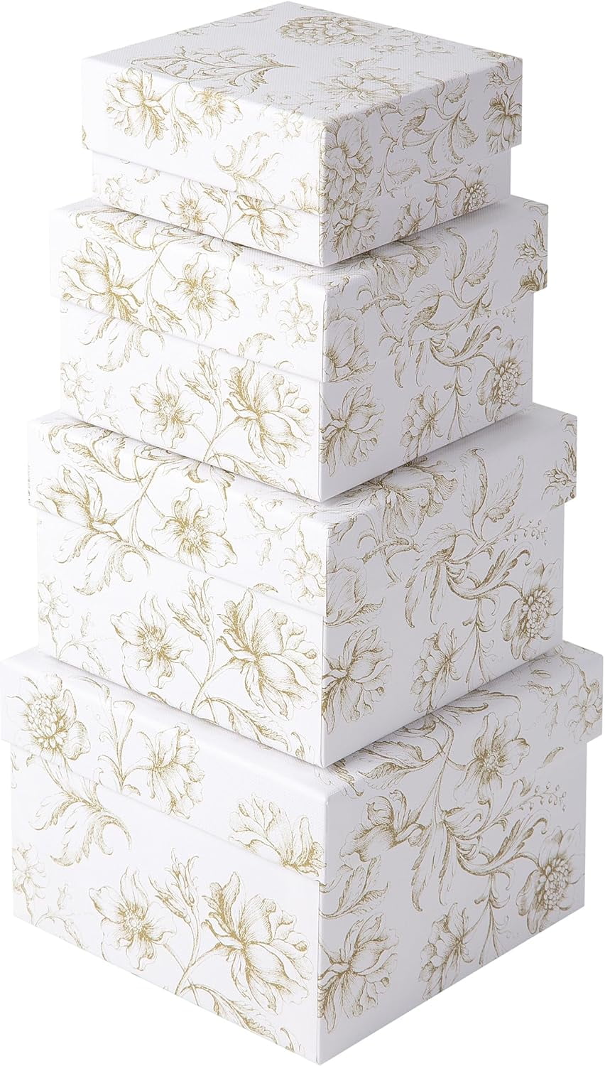 ANHXN Square Gift Boxes with Lids Floral Nesting Gift Boxes for ...