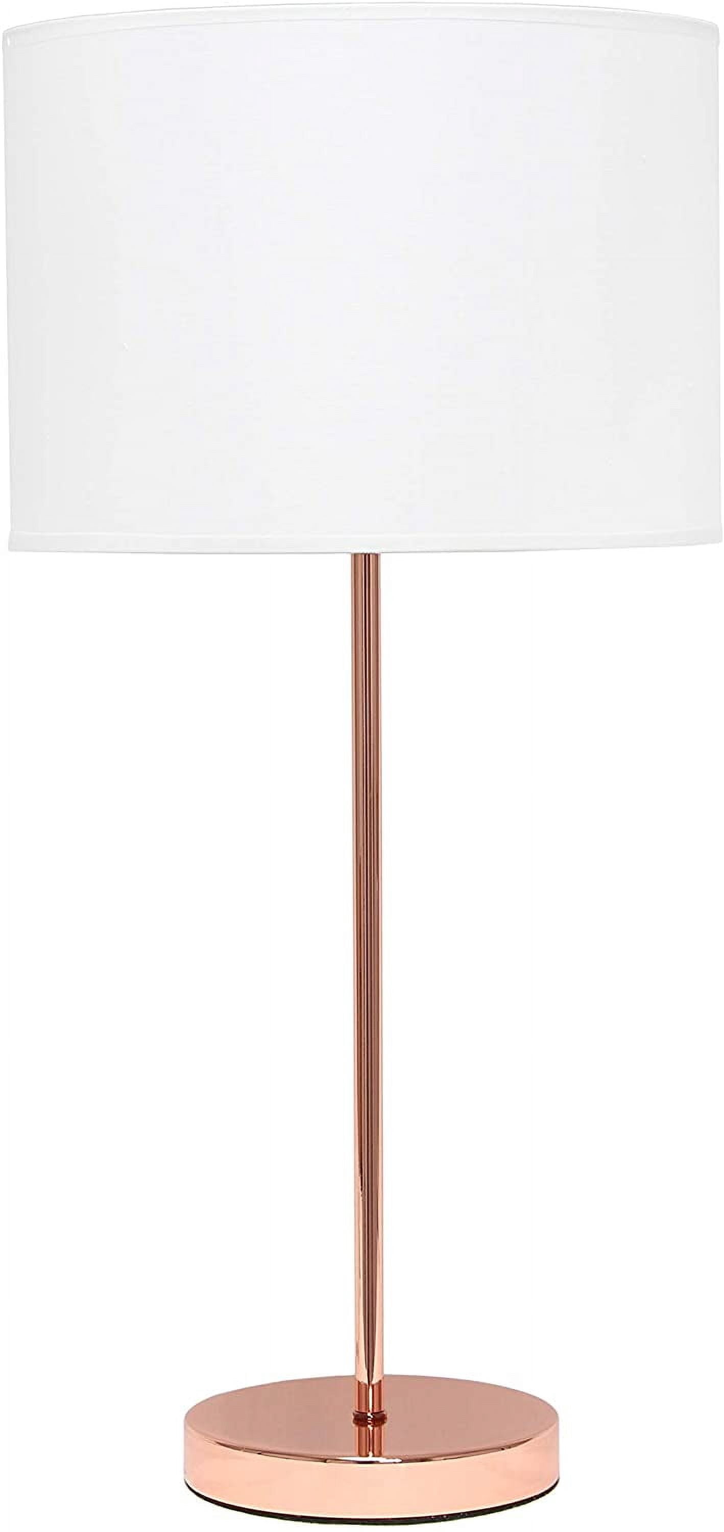 ANHXN Standard Metal Stick Lamp with Round Base and Drum Fabric Shade ...