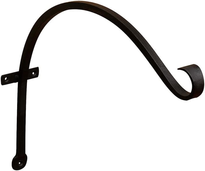 ANHXN TSH-06 Curved, 18-inch wrought iron wall bracket hook, Black ...