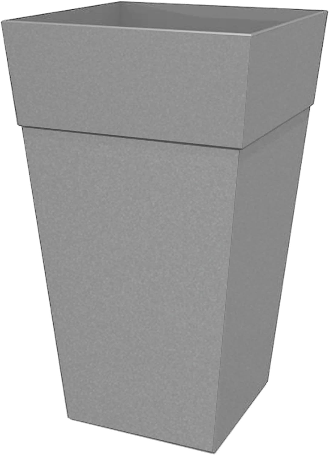 ANHXN Tall Finley Tapered Square Planter: Cement Gray - Matte Textured ...