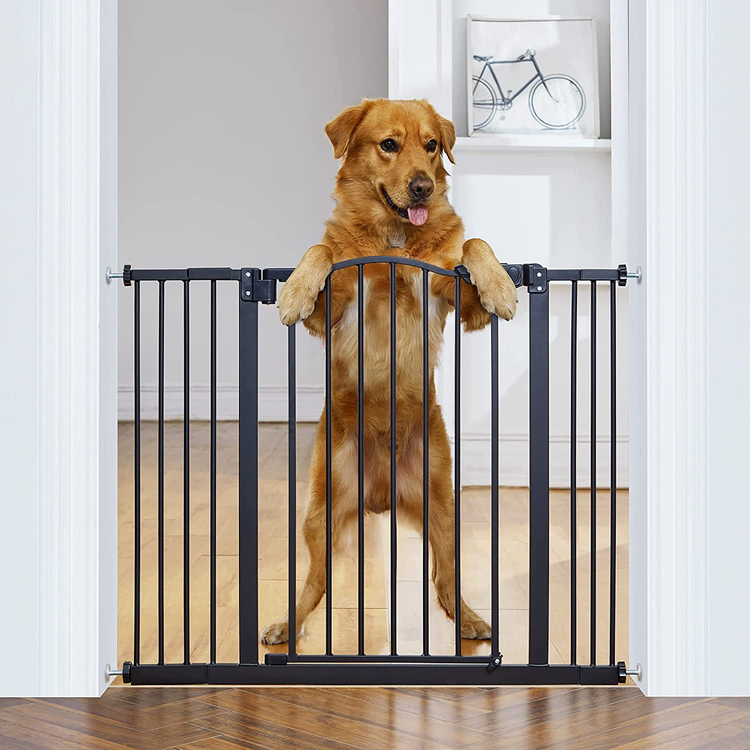 ANHXN Wide Baby Gate for Stairs & Doorways, Tall Pressure Mounted Dog ...