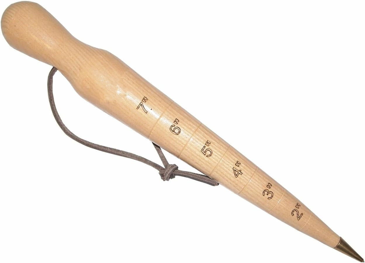 ANHXN Wooden Dibber with Depth Measurements and Brass Tip, Simple ...