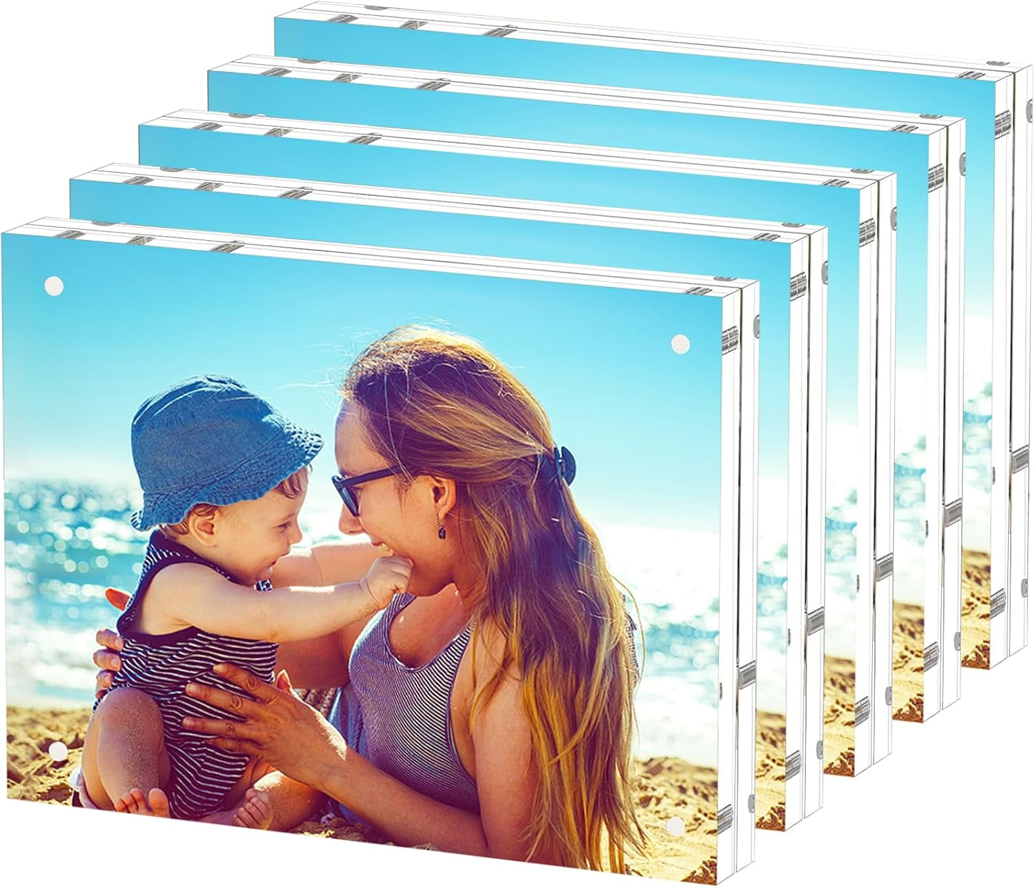 ANHXN acrylic frame, frameless transparent frame, double-sided magnetic ...