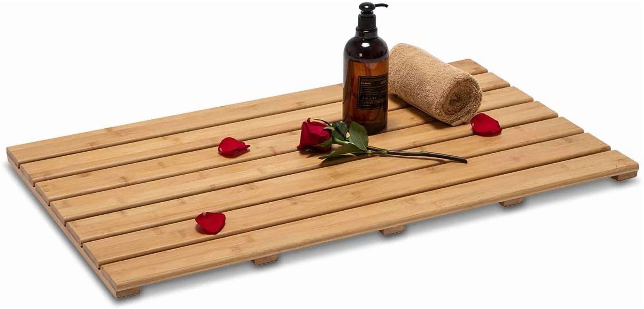 ANHXN bamboo bath mat, suitable for bathrooms, spa centers, saunas, and ...