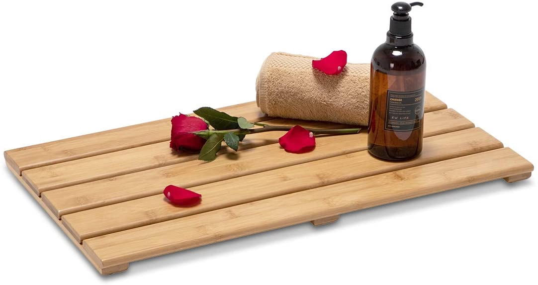 ANHXN bamboo bath mat, suitable for bathrooms, spa centers, saunas, and ...