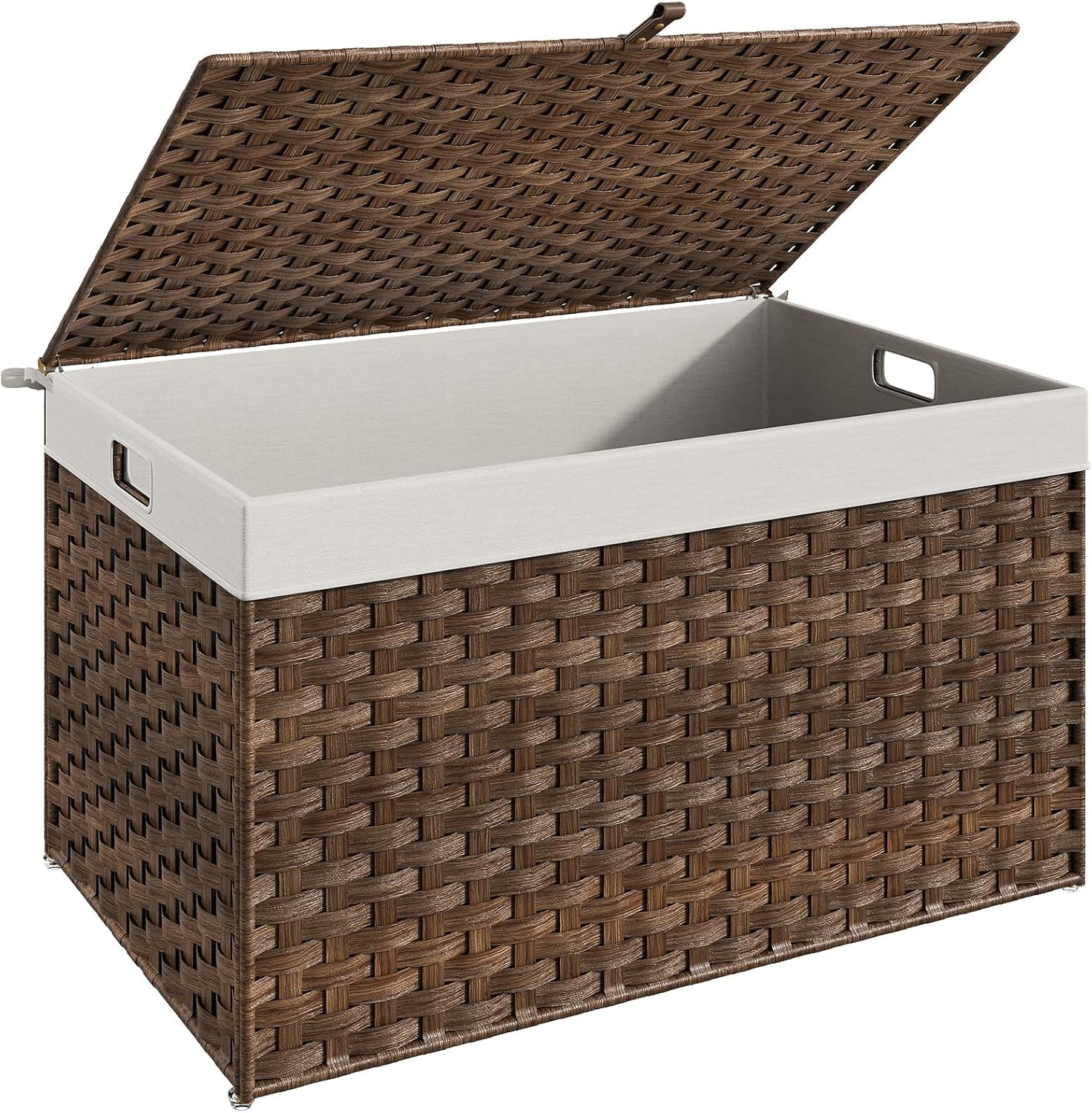 ANHXN covered storage basket, hand woven blanket storage basket with ...