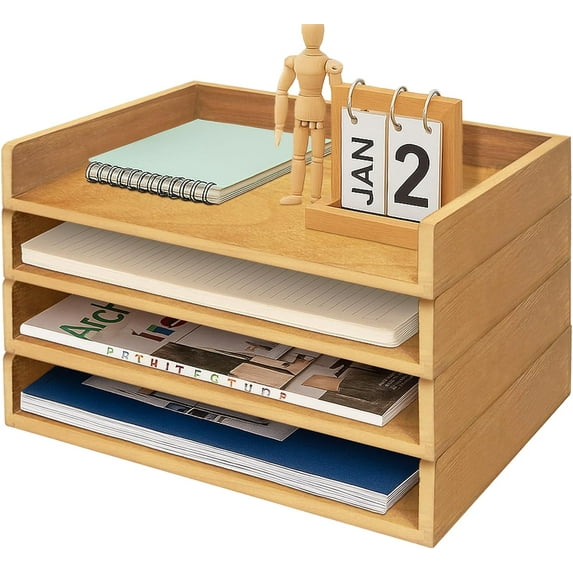 ANHXN desktop paper tray organizer, stackable paper rack and letter ...