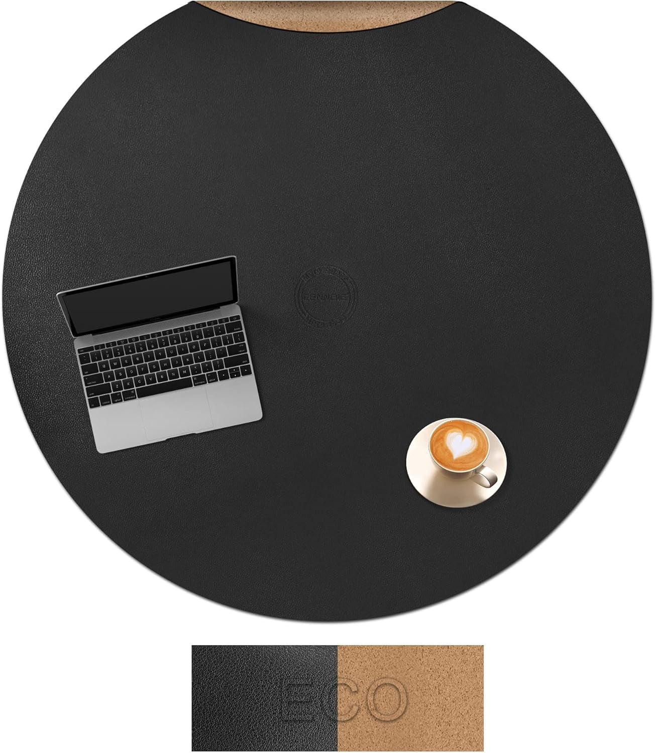 ANHXN round table mat - Cork leather placemat - suitable as a side ...
