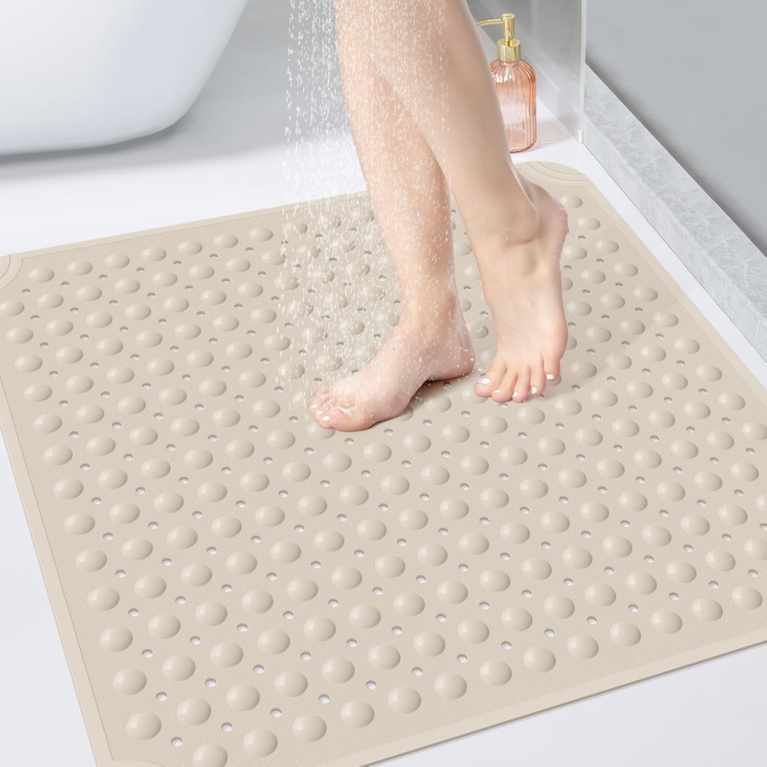 ANHXN shower mat, TPE anti slip shower mat, with drainage holes and ...