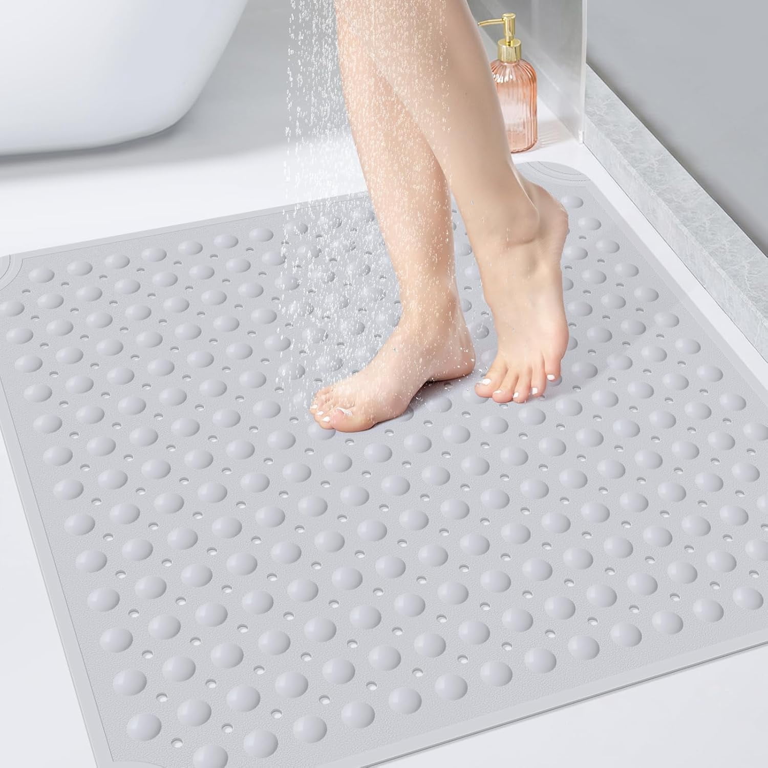 ANHXN shower mat, TPE anti slip shower mat, with drainage holes and ...