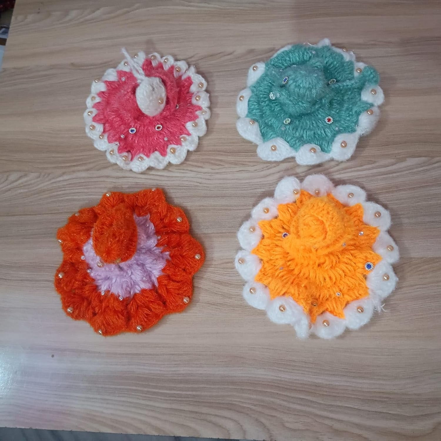 ANI DIVINE Laddu Gopal Woolen Dress with Cap Fancy Stylish Moti Design ...