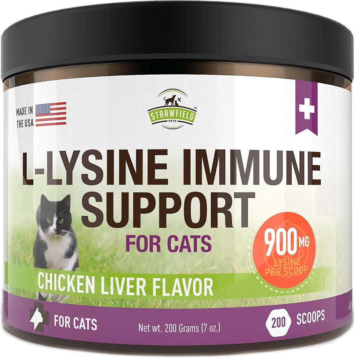 Strawfield Pets L-Lysine Immune Support Cat Supplement, 7-oz - Walmart.com