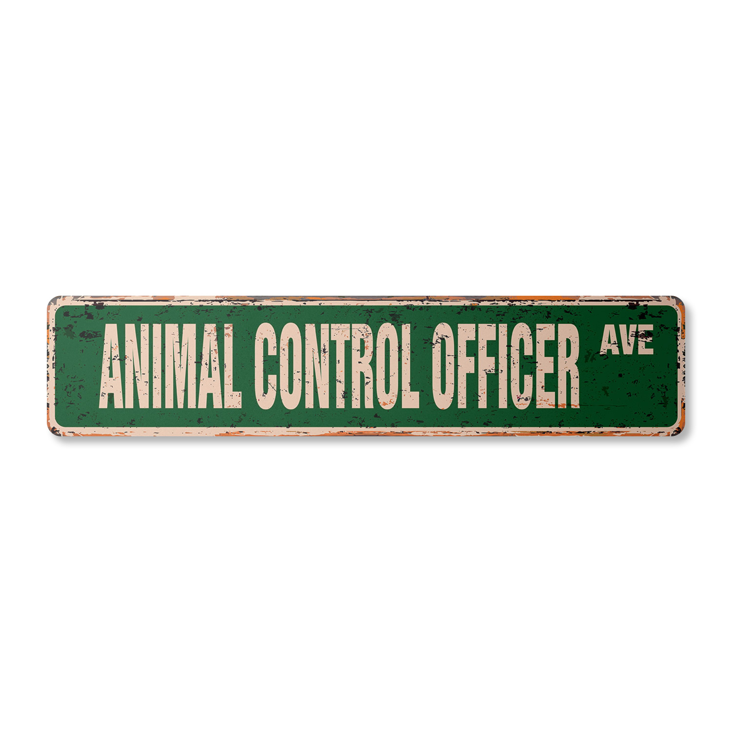 ANIMAL CONTROL OFFICER Vintage Aluminum Street Sign pound dog catcher ...