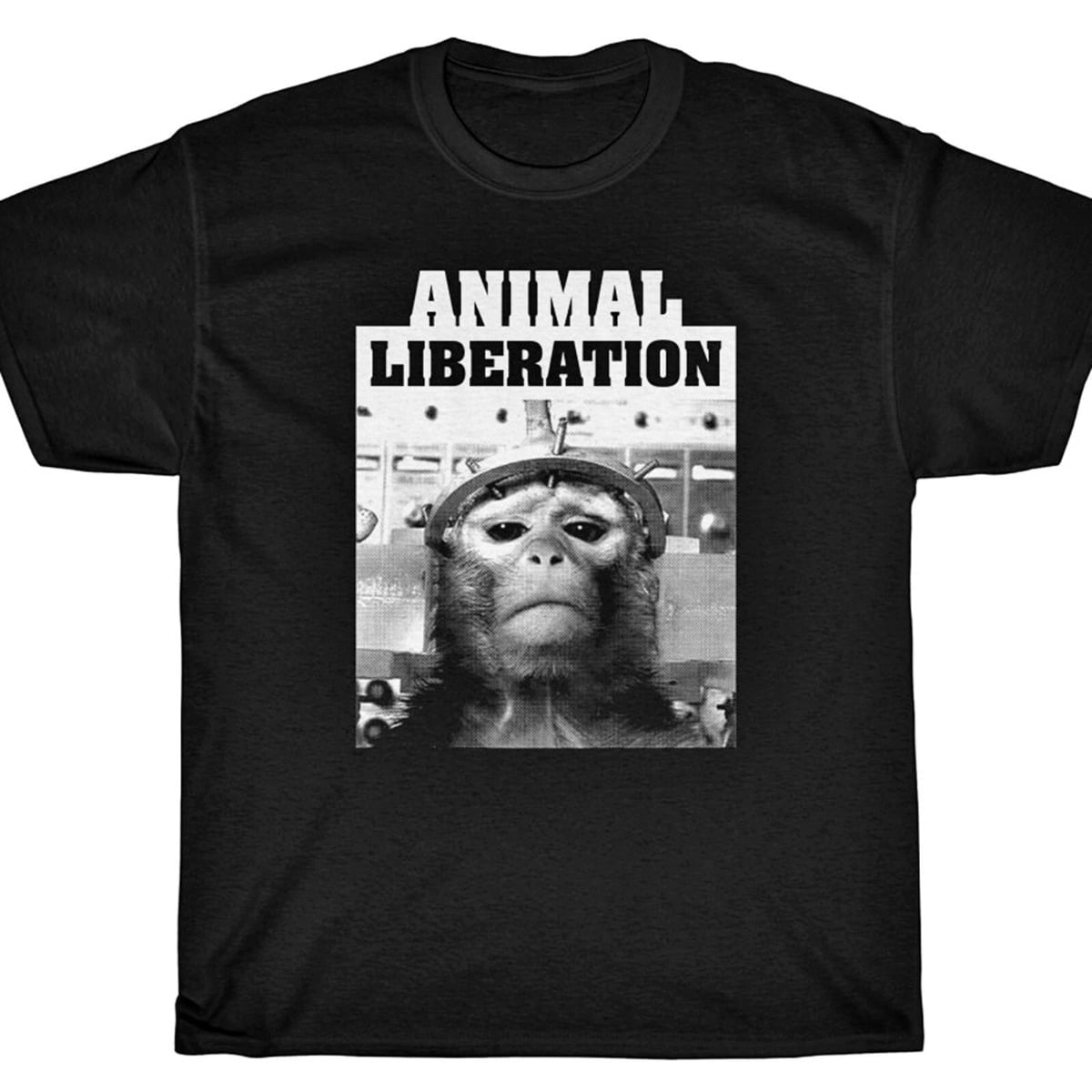 ANIMAL LIBERATION CHIMP T-Shirt - Vegetarian VEGAN Animal Rights ...
