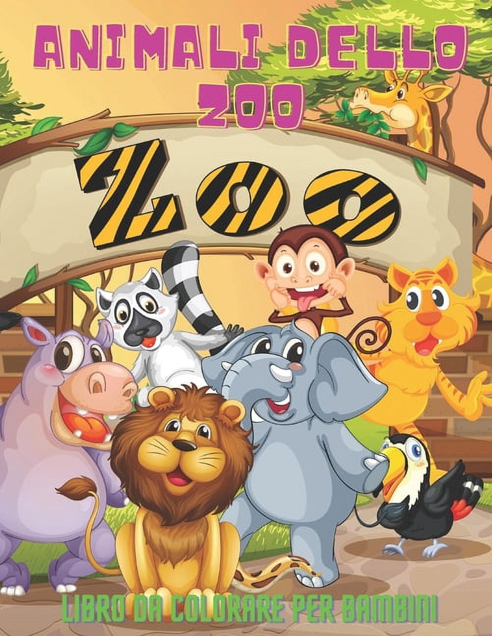 ANIMALI DELLO ZOO - Libro Da Colorare Per Bambini, (Paperback ...