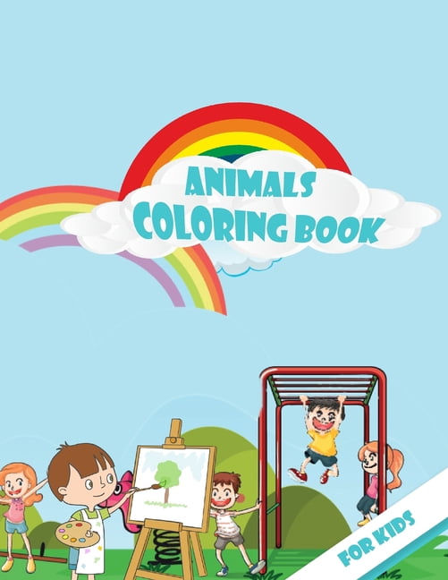 ANIMALS COLORING BOOK for kids: coloring activity book crayons colored ...