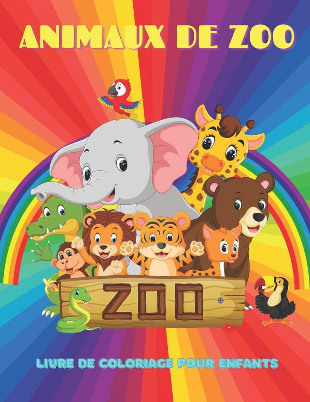 ANIMAUX DE ZOO - Livre De Coloriage Pour Enfants : Animaux de Mer, Animaux de Ferme, Animaux de ...