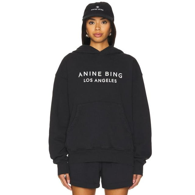 ANINE BING Alto in Black Unisex Comfort Hoodie, Color: Sport Grey, Size ...