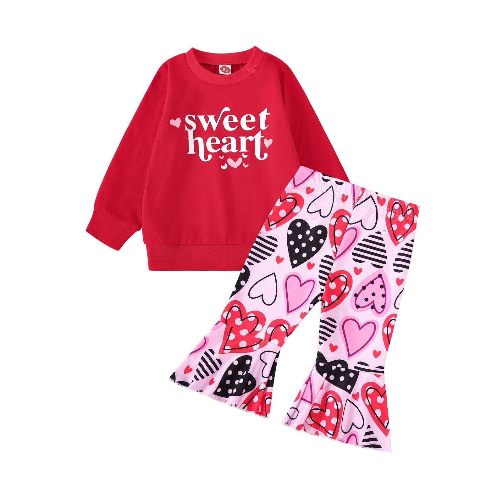 ANINEO 2PCS Baby Girls Boys Toddlers Valentine's Day Clothes Outfits Short Sleeve Tops& Pants ...