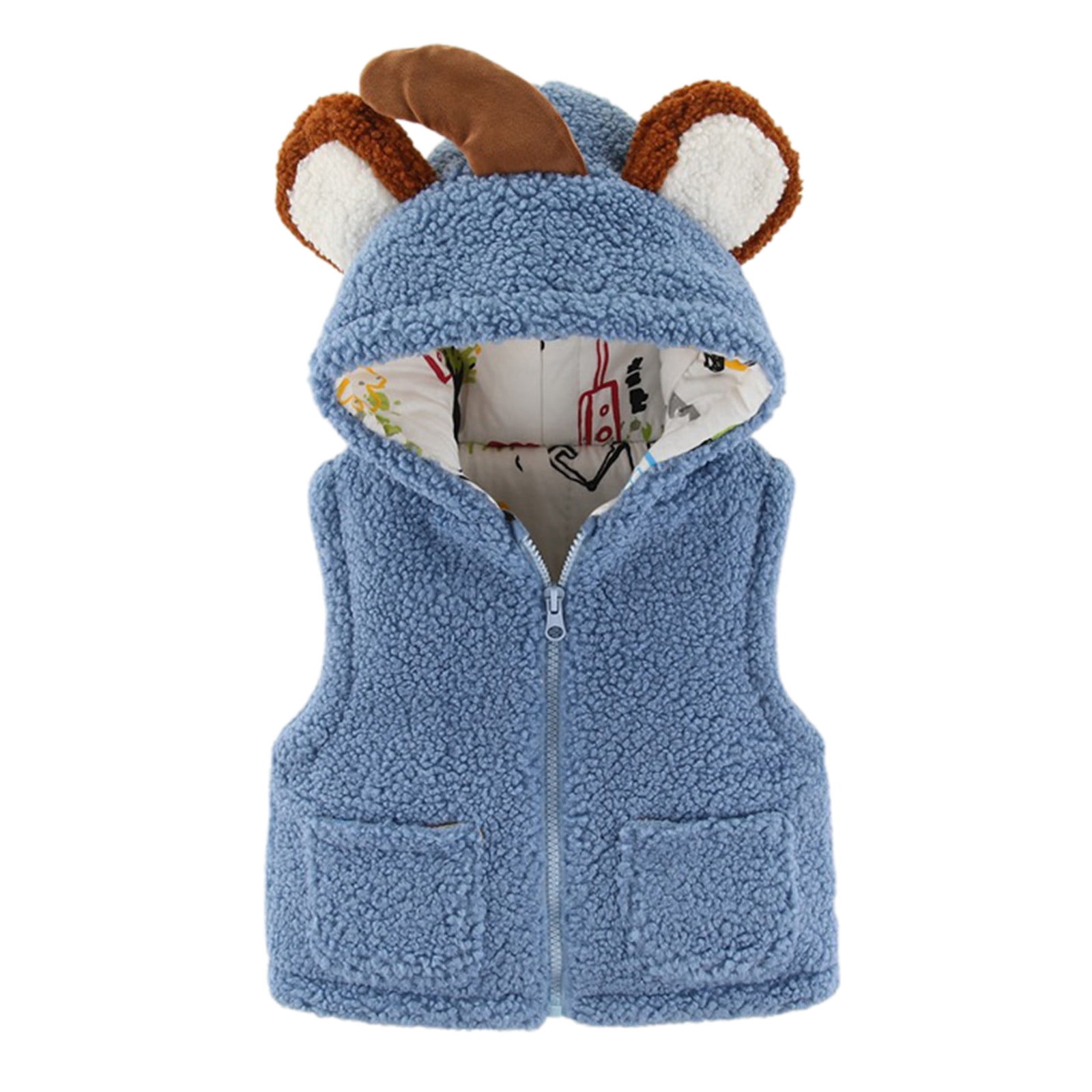 ANINEO Baby Boys Girls Winter Vest Zip up Cute Soft Waistcoat Jackets 0 ...