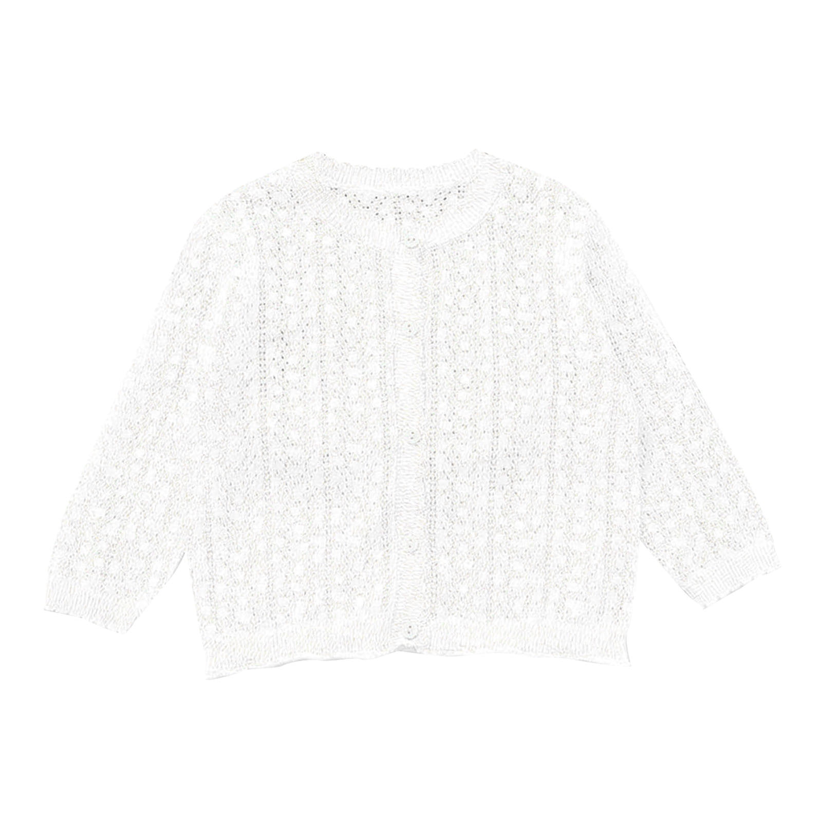 ANINEO Baby Girl Thin Sweater Solid White Pink Cardigans for Toddler 1 ...
