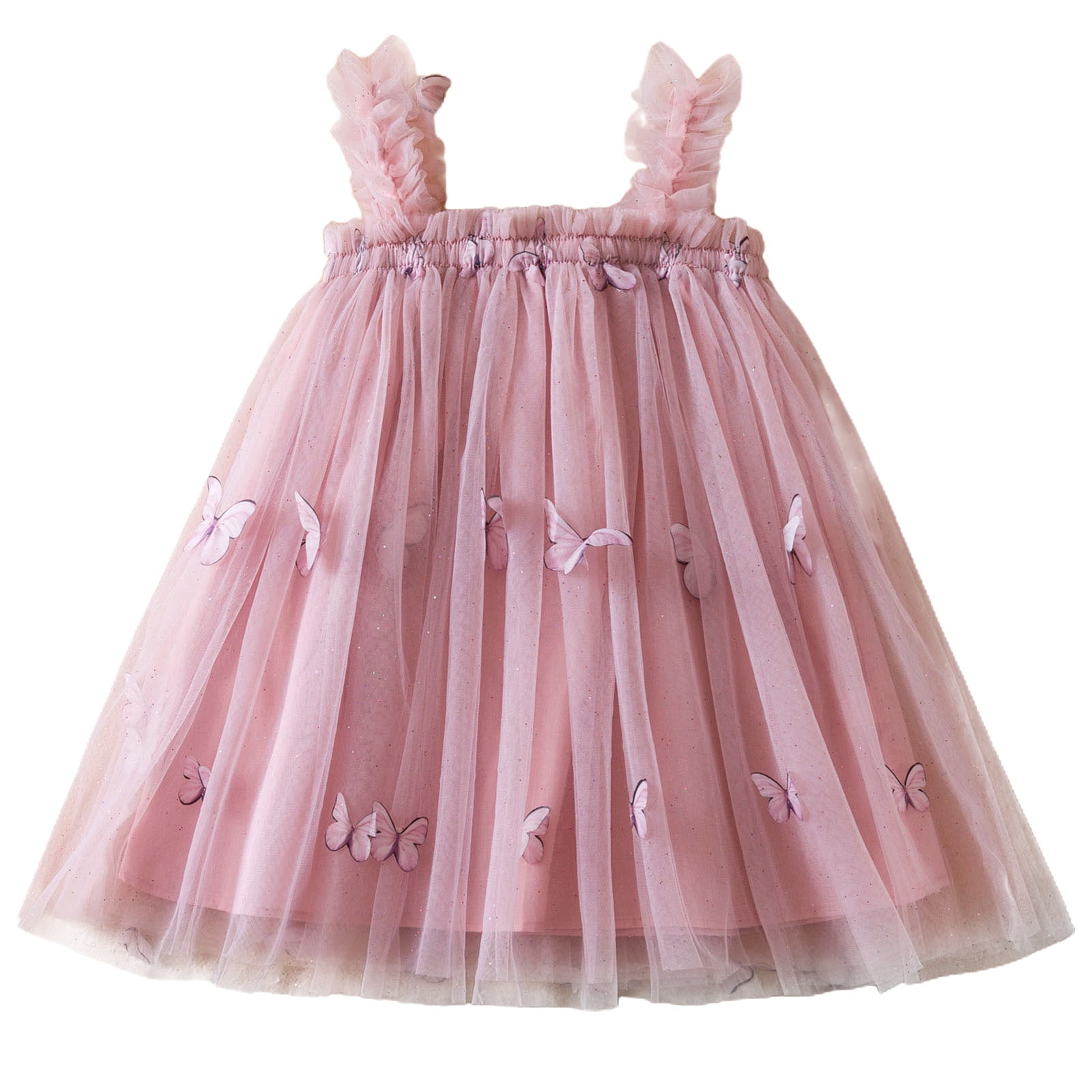 ANINEO Baby Girls Tutu Dress, Butterflies Flowers Toddler Baby Girls ...