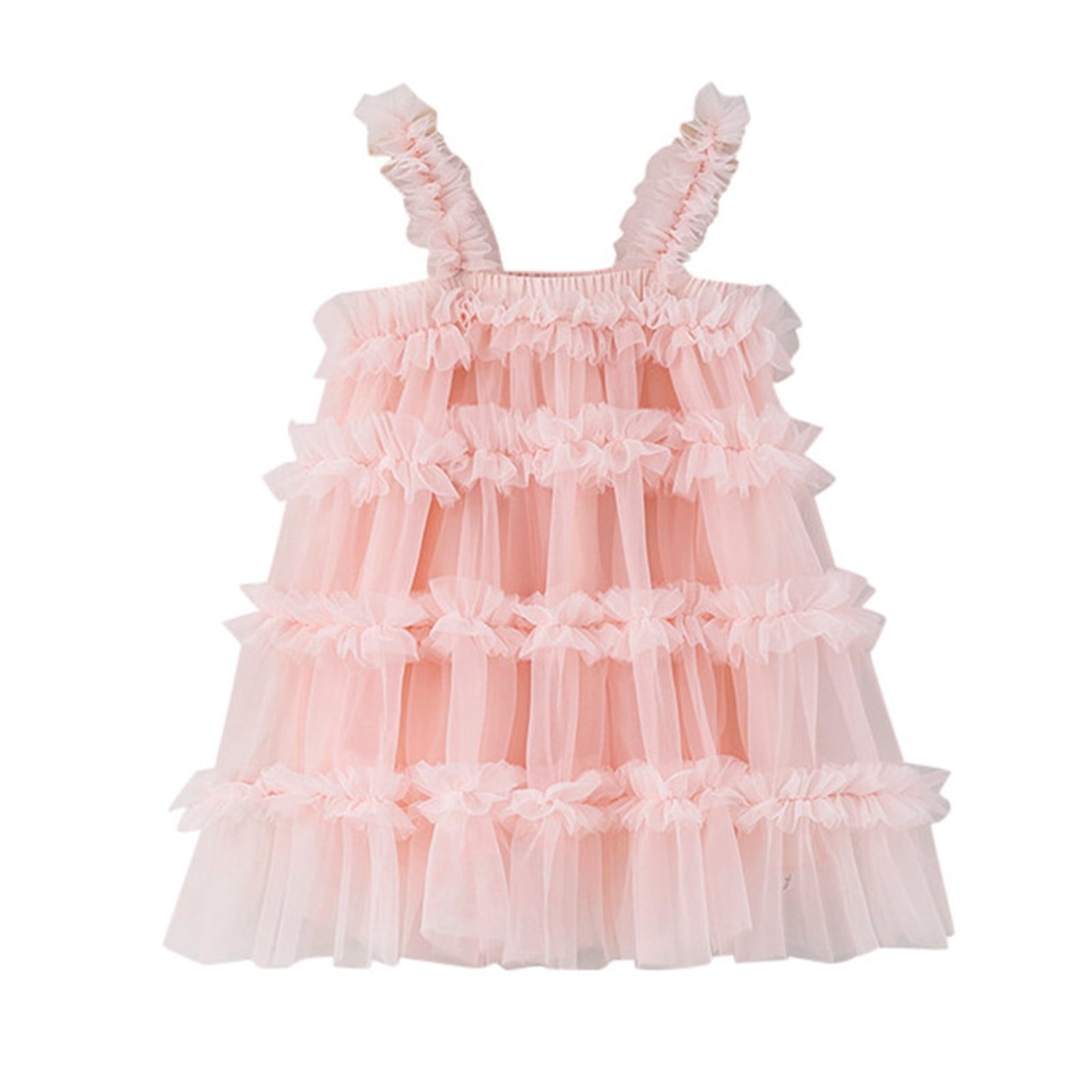 ANINEO Baby Girls Tutu Strap Dress Toddler Princess Fluffy Layered Mesh ...