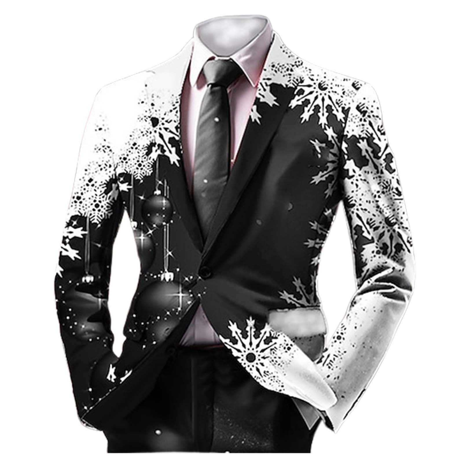 ANINEO Boho Blazers For Mens Two Button Retro Ethnic Style Suits Open ...