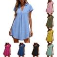 ANINEO Boho Dresses For Women Casual Chiffon Solid Color Beach Style ...