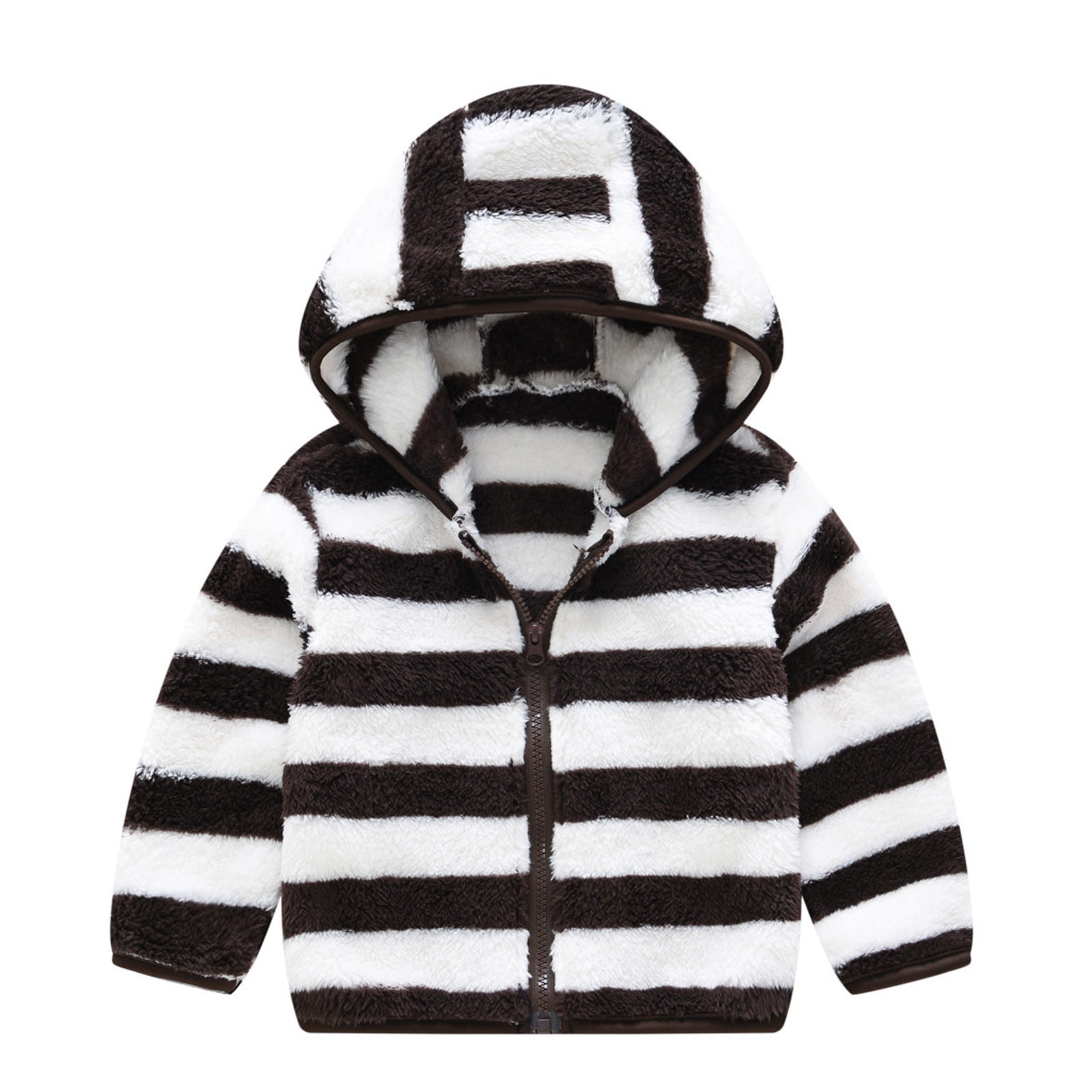 ANINEO Boys Outwear Zipper Toddler Warm Striped Kids Hooded Thick Coat Baby Girls Coat&jacket ...