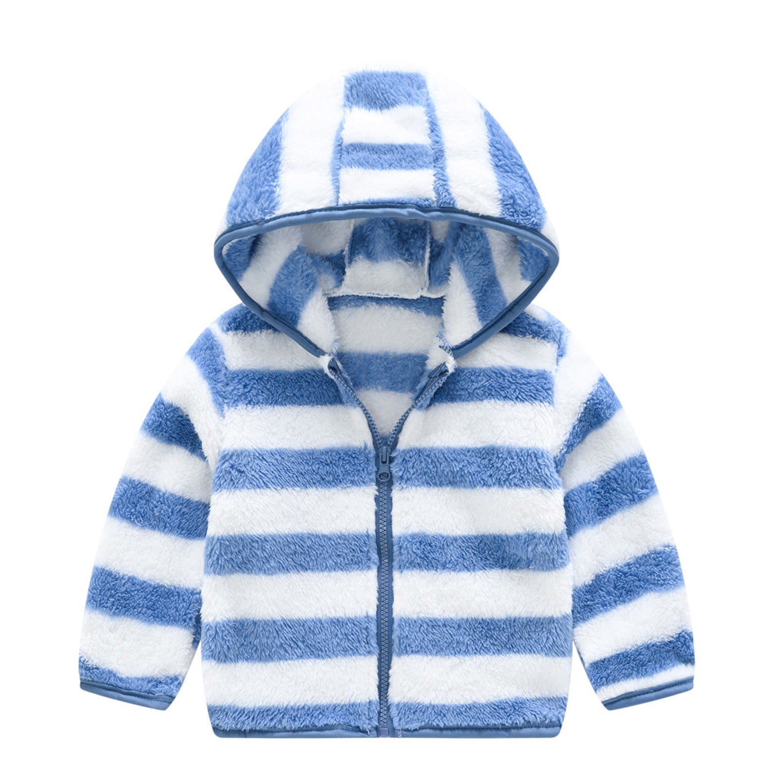 ANINEO Boys Outwear Zipper Toddler Warm Striped Kids Hooded Thick Coat Baby Girls Coat&jacket ...