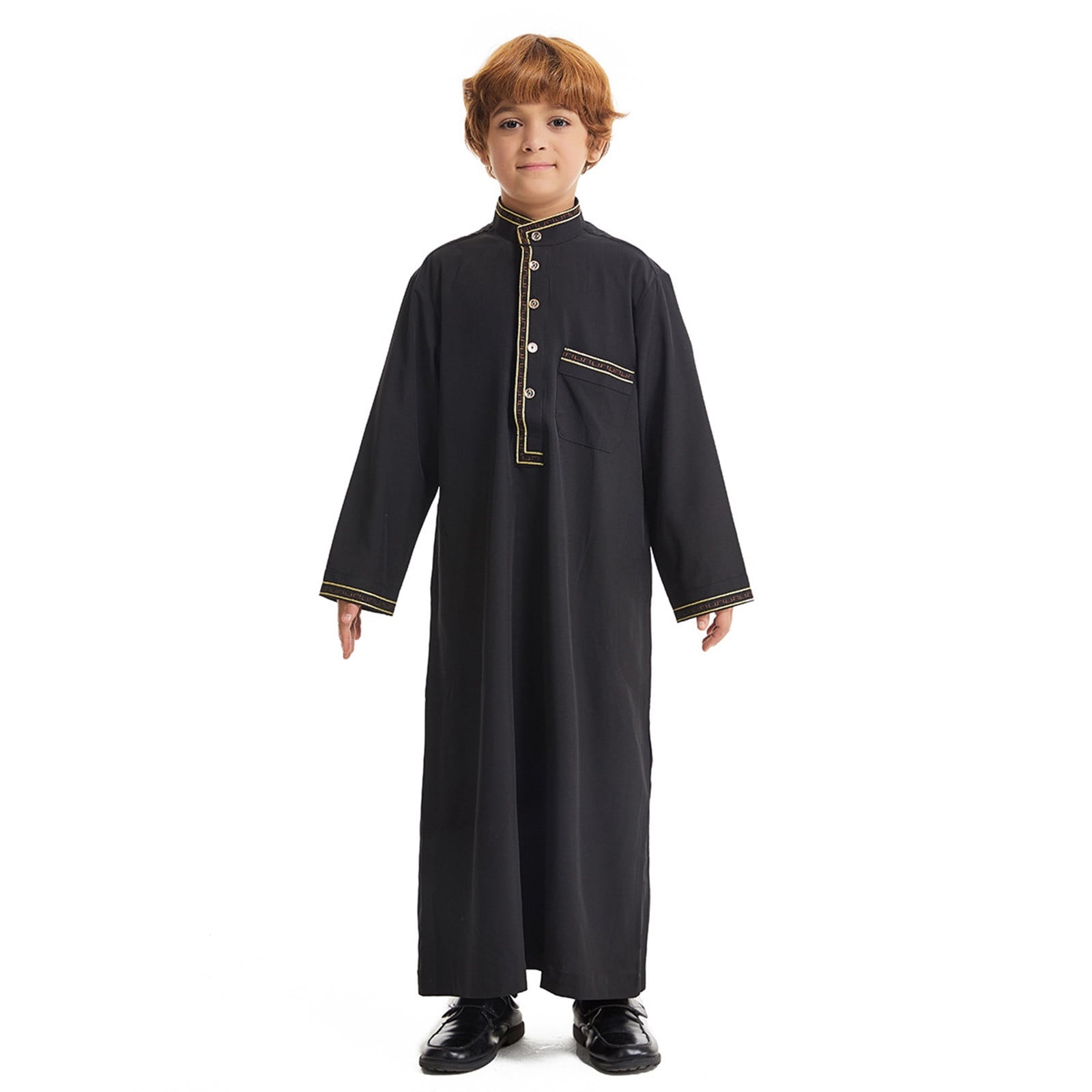ANINEO Boys Robe Clothes Kimono Loose Abaya Long Sleeve Embroidered ...
