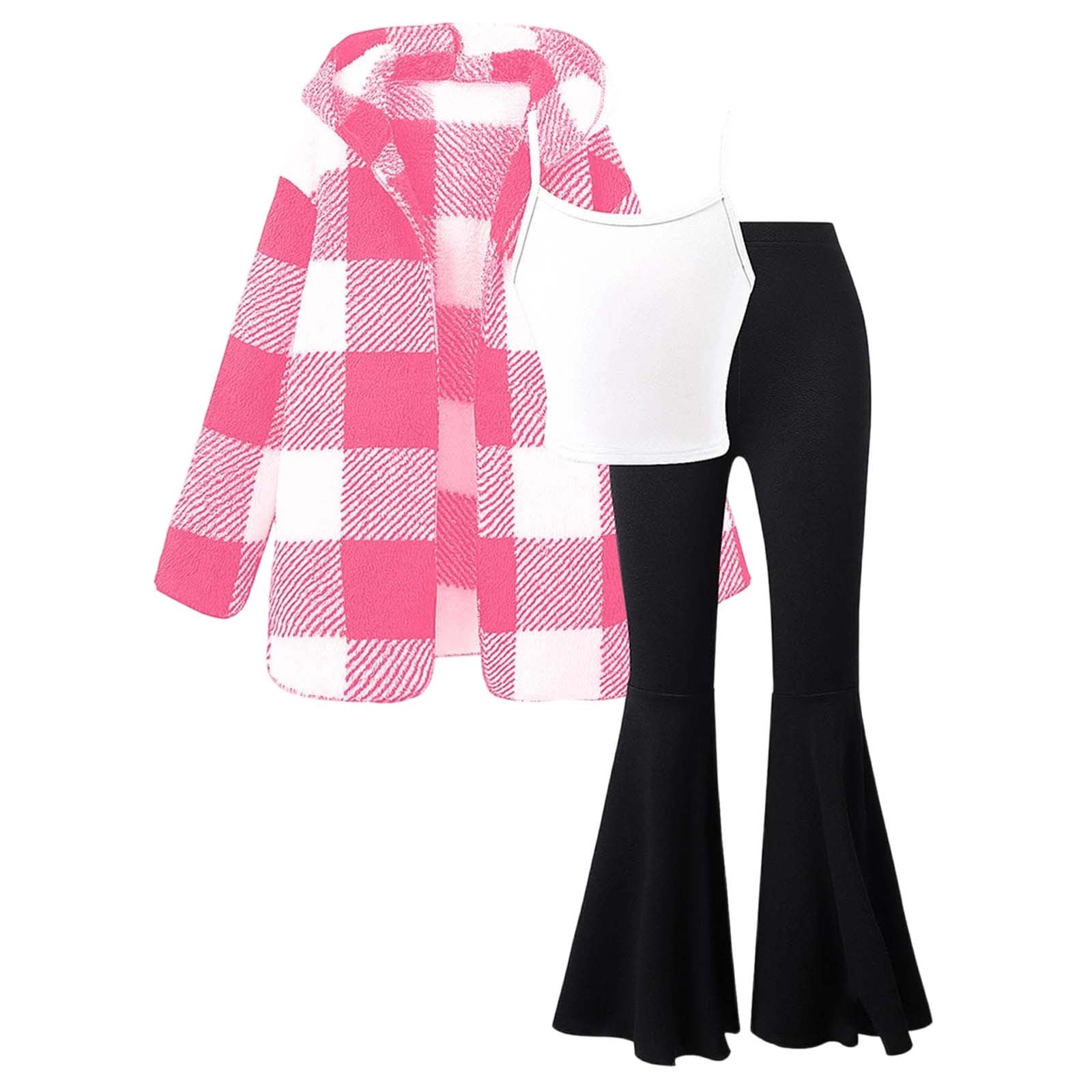 ANINEO Child Kids Girls Plaid Jacket With Sleeveless Tops And Flared ...