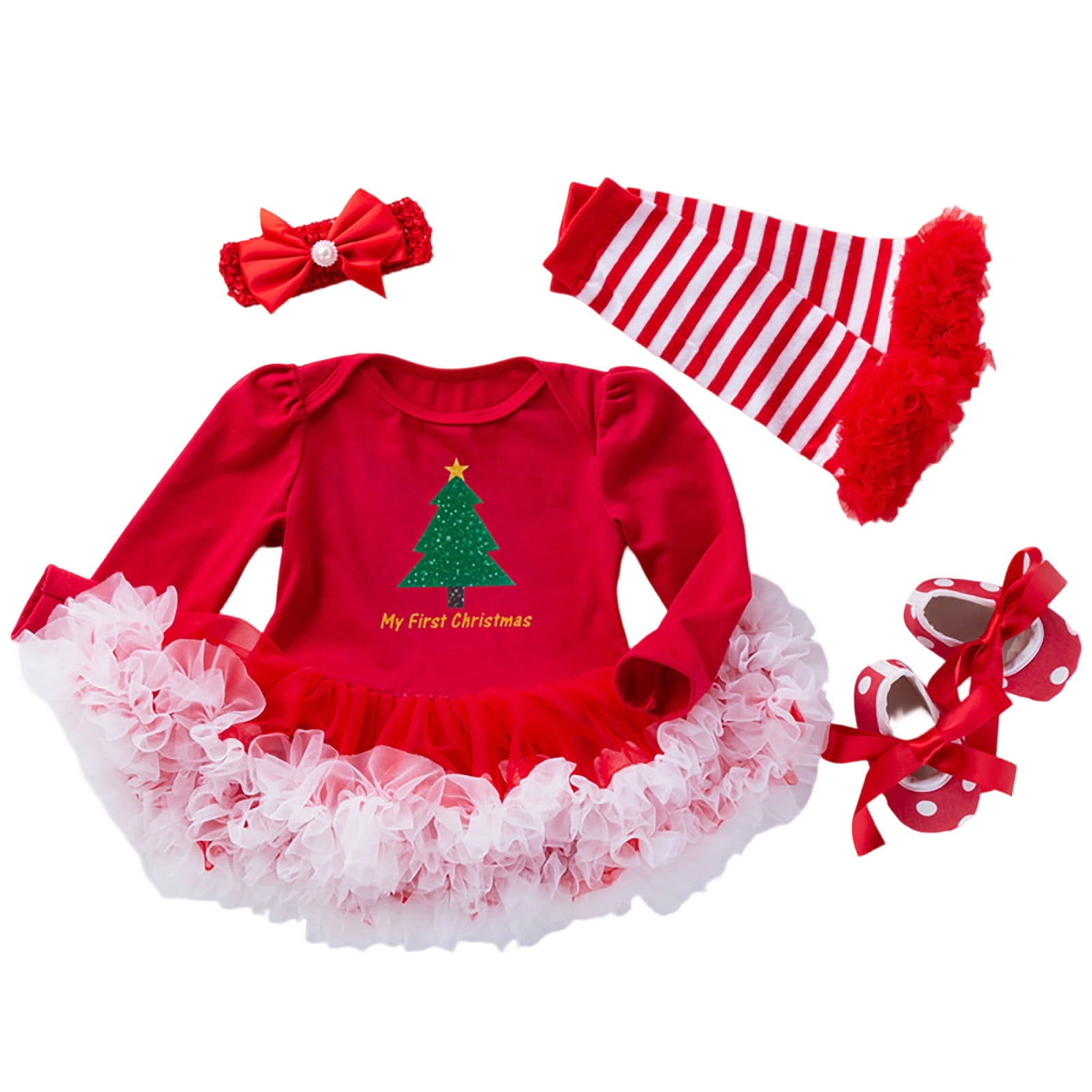 ANINEO Child Long Sleeve Cartoon Party Dress For Girls Red Layered Gown ...
