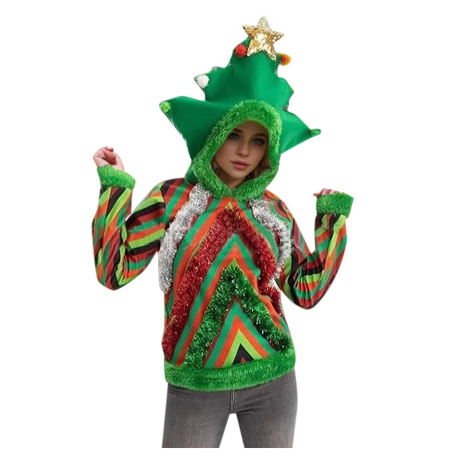 ANINEO Christmas Tree Hoodie Clothess For Party Performance Outfits ...