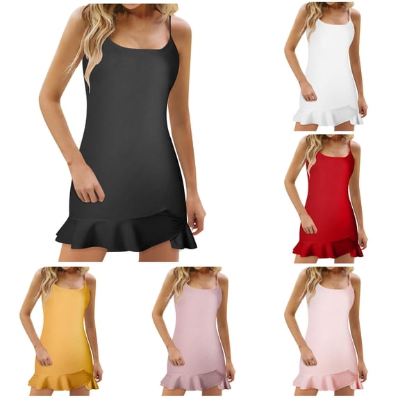 ANINEO Dresses For Women Graduation Slim Satin White Solid Color ...