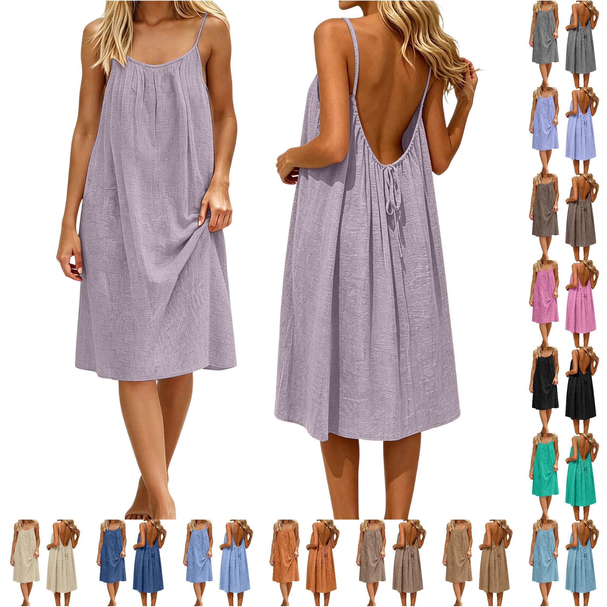 ANINEO Dresses For Women Elegant Casual For Home Spaghetti Strap ...