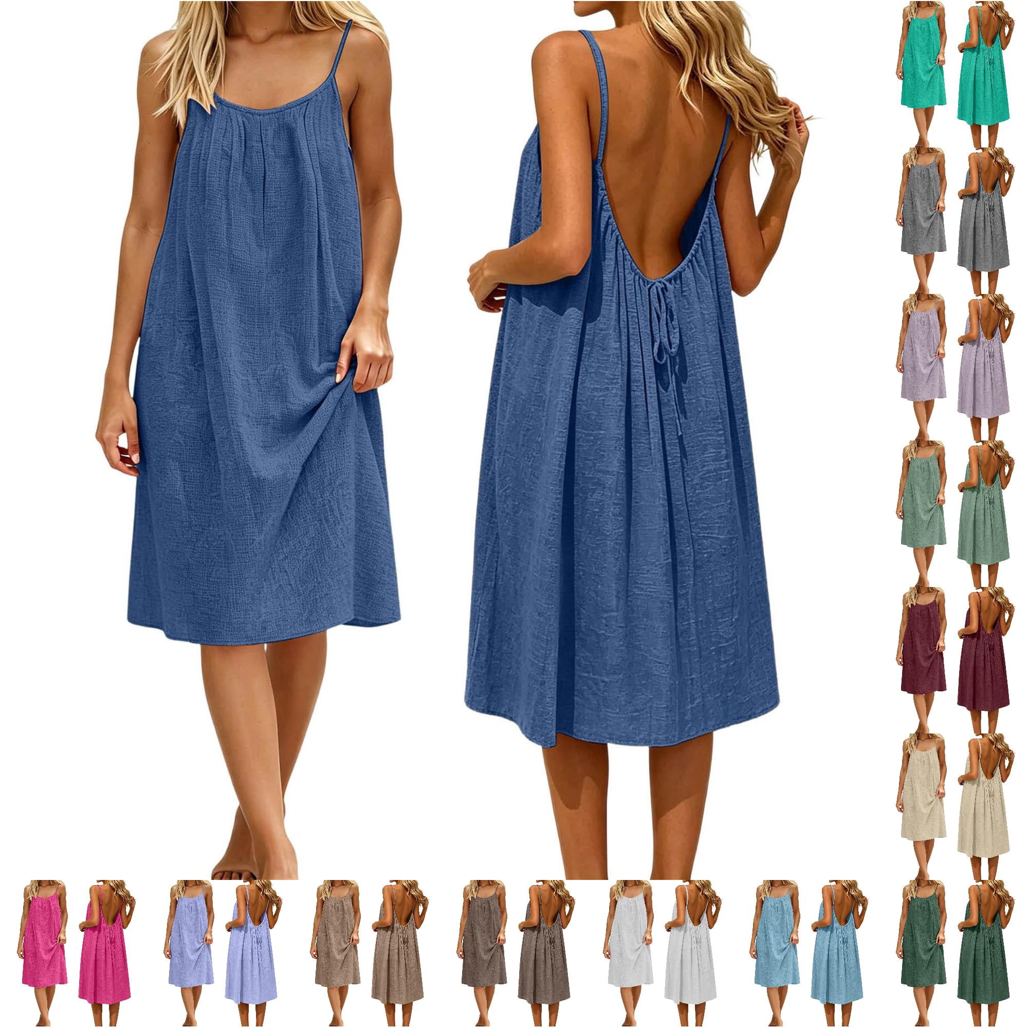 ANINEO Dresses For Women Elegant Casual For Home Spaghetti Strap ...