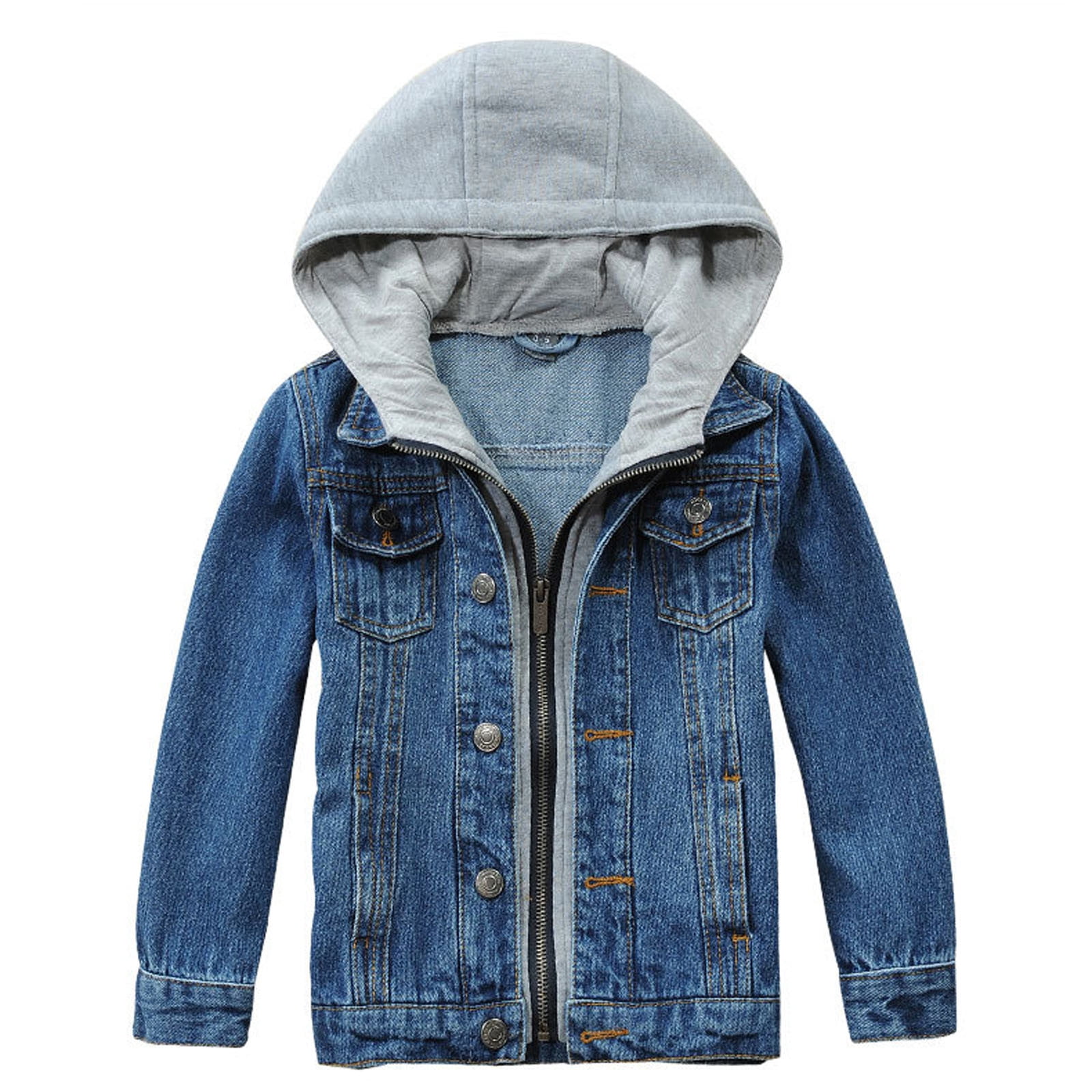 ANINEO Durable Denim Long Sleeve Jackets Boys Girls Classic Trucker ...