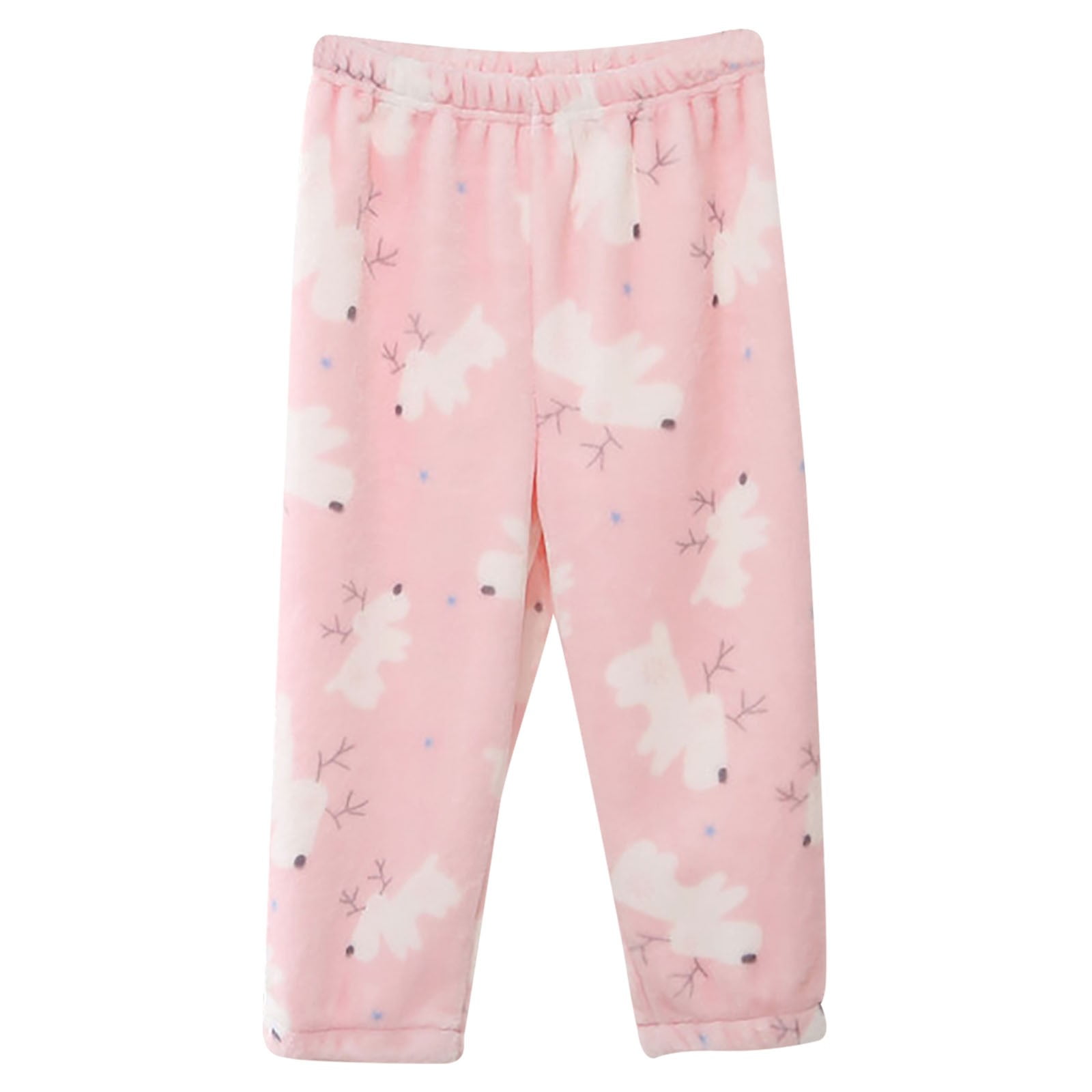 ANINEO Girl's Fuzzy Pajama Pants Elastic Waist Plush Loungewear Pj ...
