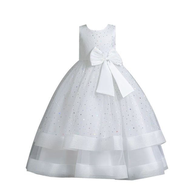 ANINEO Girls Christmas Dress Lace Flower Girl Wedding Prom Pageant ...
