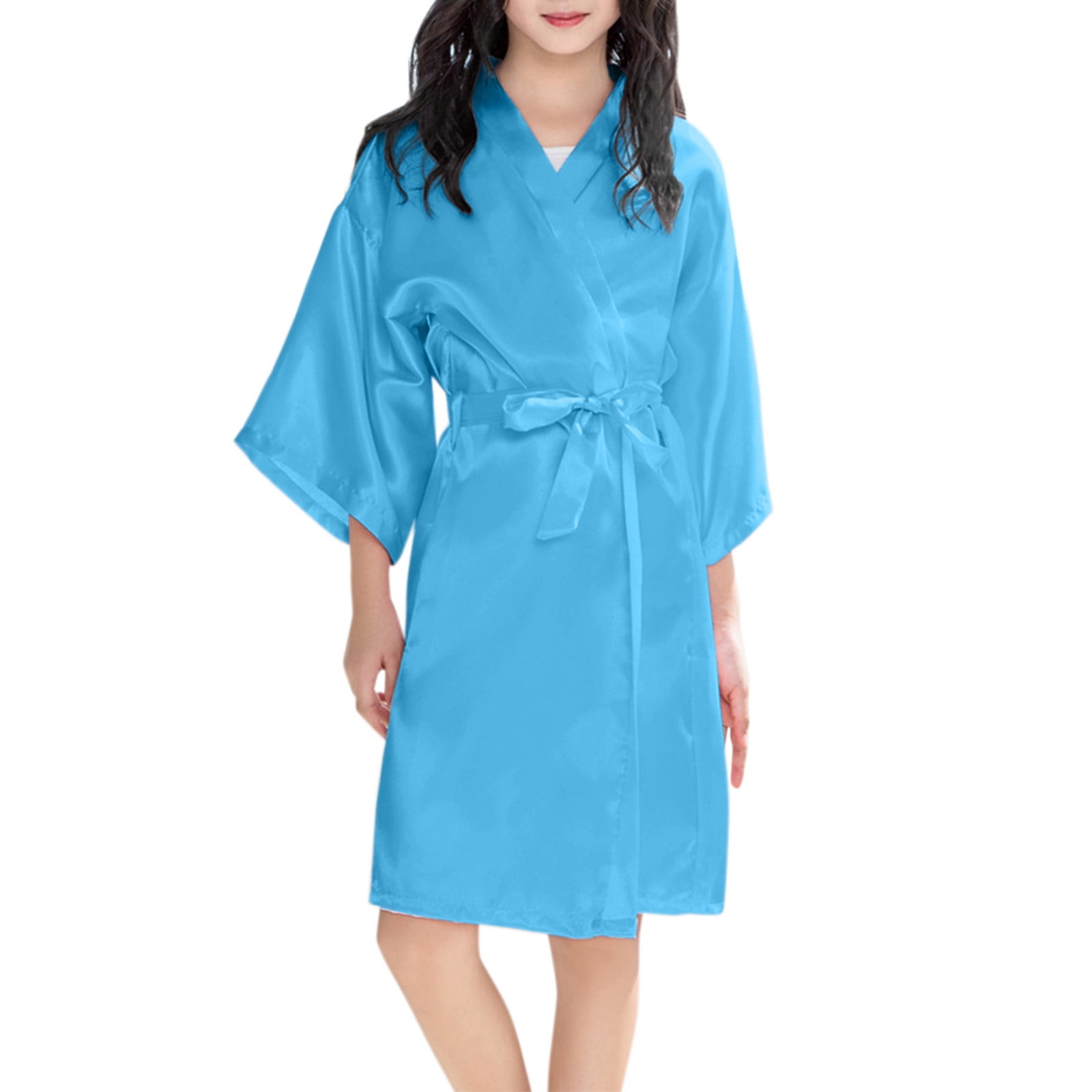 ANINEO Girls Hooded Robes, Kids Soft Fuzzy Bathrobe for Gifts, 2-11 ...