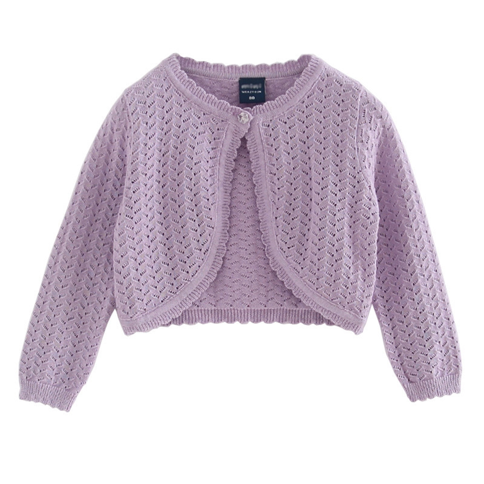 ANINEO Girls Long Sleeve Sparkle Bolero Cardigan Kids Button Closure ...