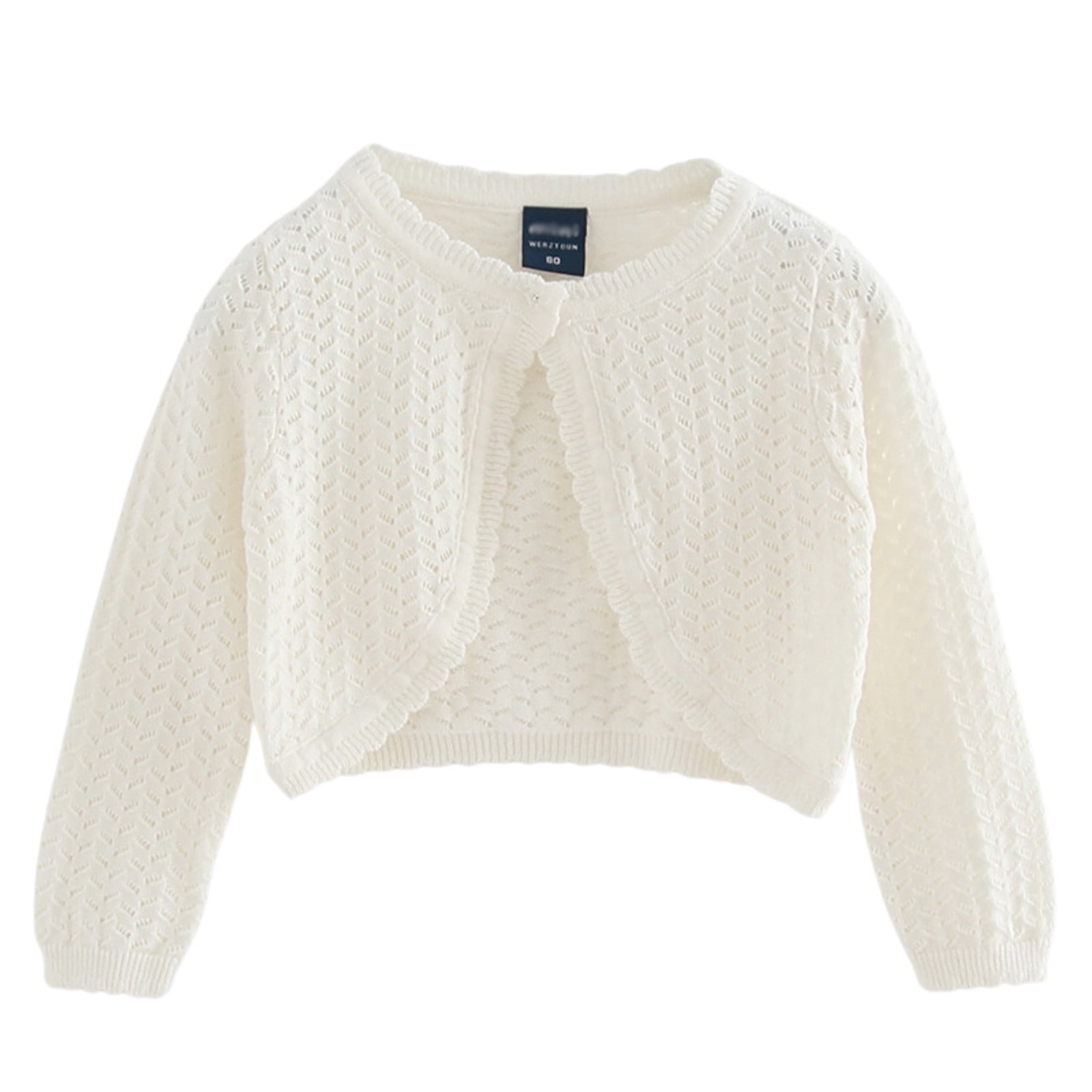 ANINEO Girls Long Sleeve Sparkle Bolero Cardigan Kids Button Closure ...